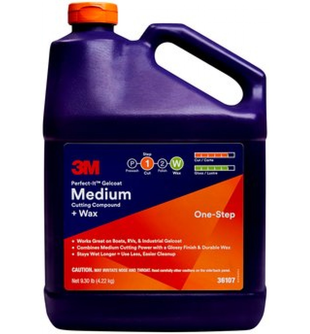 3M™ Perfect-It™ Gelcoat Medium Cutting Compound + Wax, Gallon, 36107