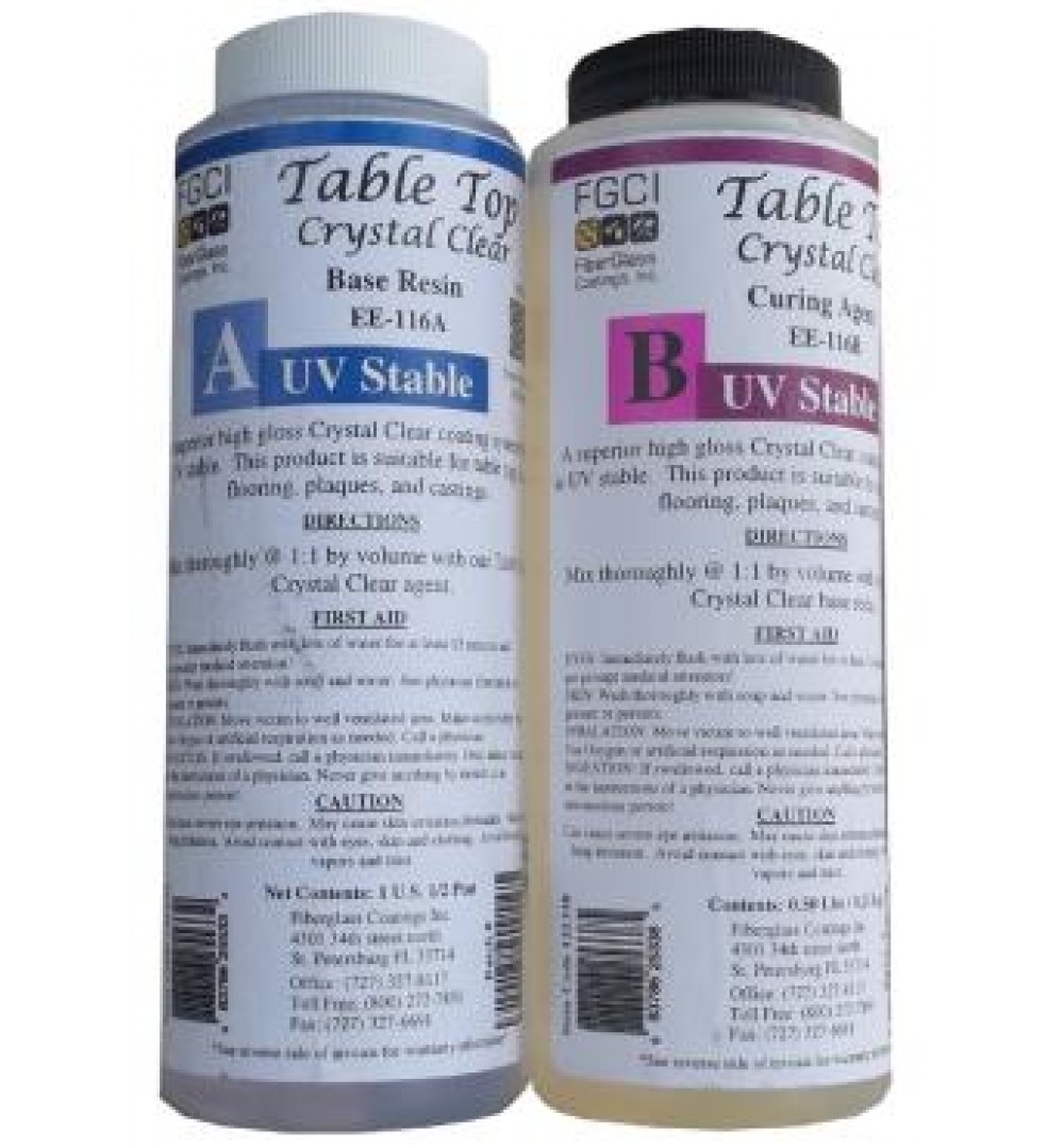 Crystal Clear Epoxy Table Top Resin, 1 Pint Kit